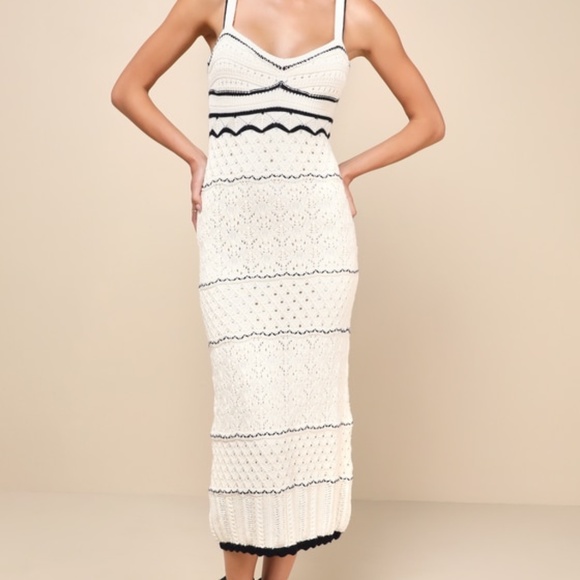 Lulus | Dresses | Lulus Unique Persona Ivory Multitextured Knit ...
